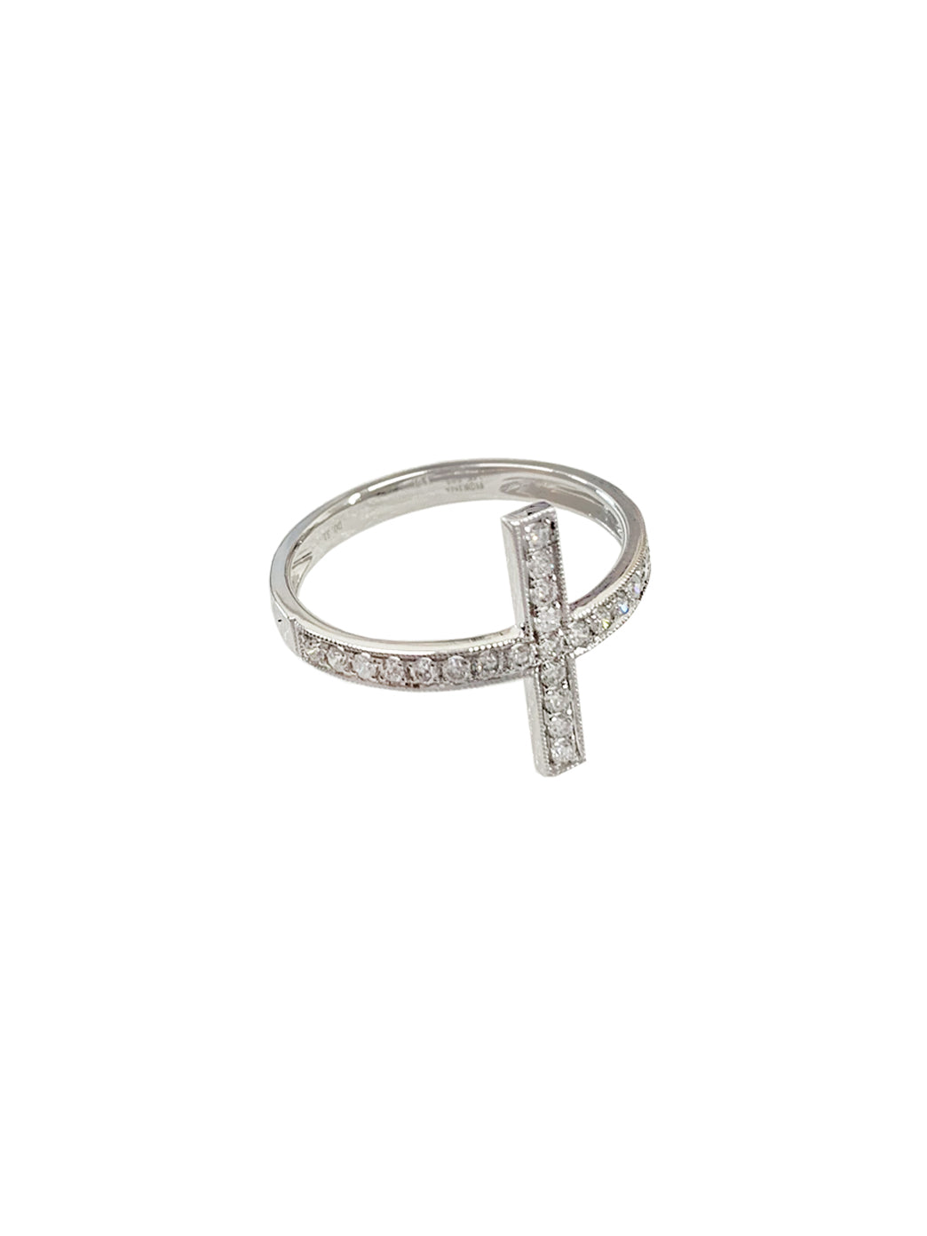 Gold and Diamond Side Cross Ring – Fiorina Jewellery